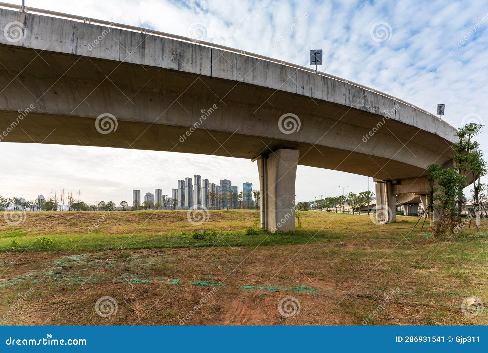 Space Under the Overpass in the City Stock Image - Image of angle ...