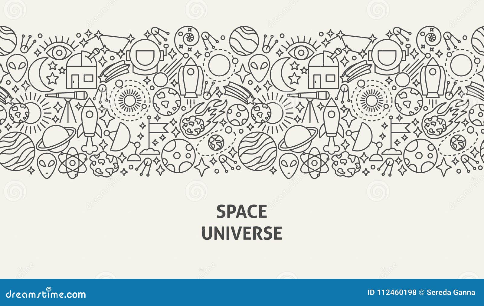 Universe Banner With Infographic Elements. Galaxy Poster Template With ...
