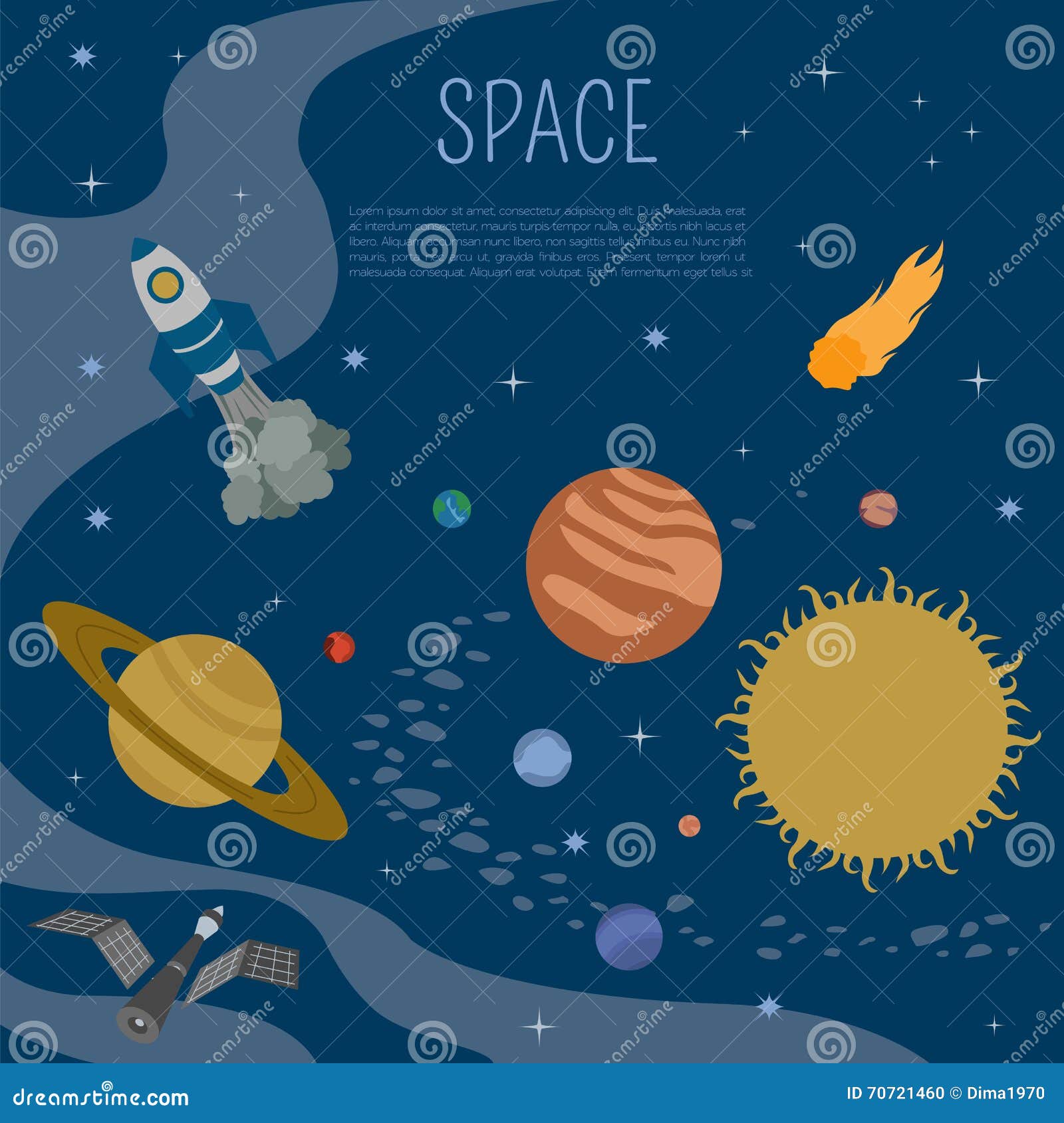 Space, Universe Graphic Design. Infographic Template Stock Vector ...