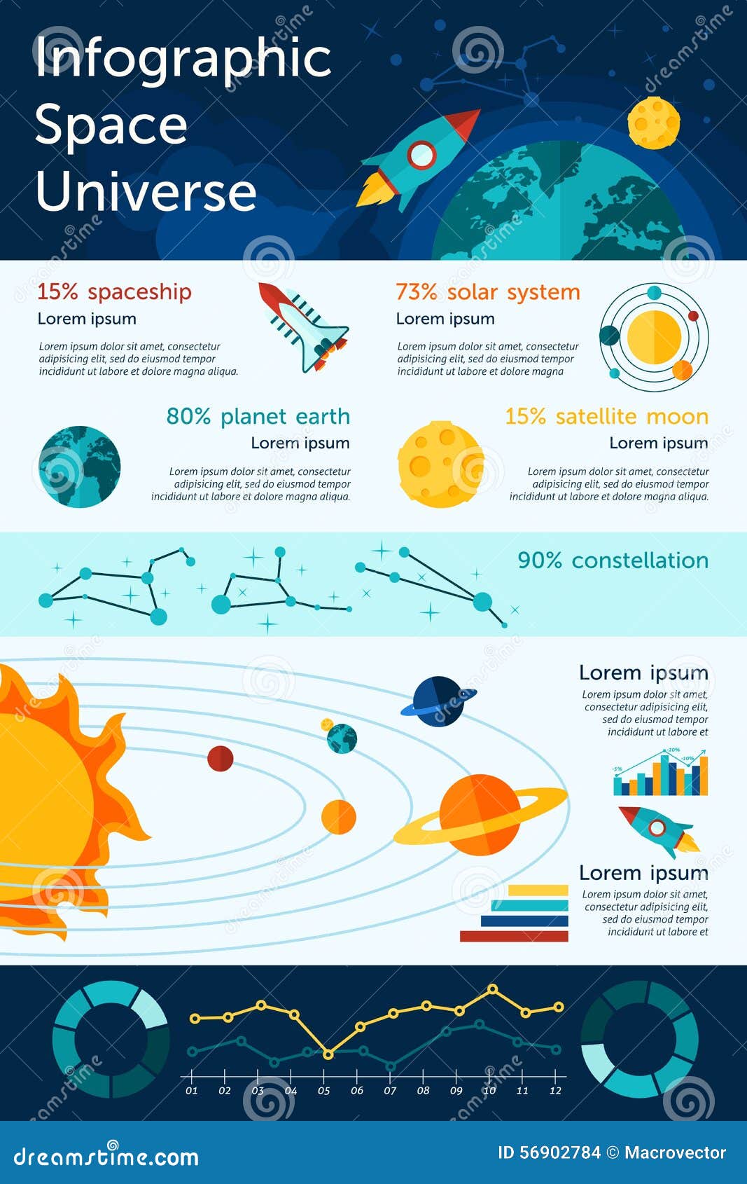 Space and Universe Infographics Stock Vector - Illustration of outer ...