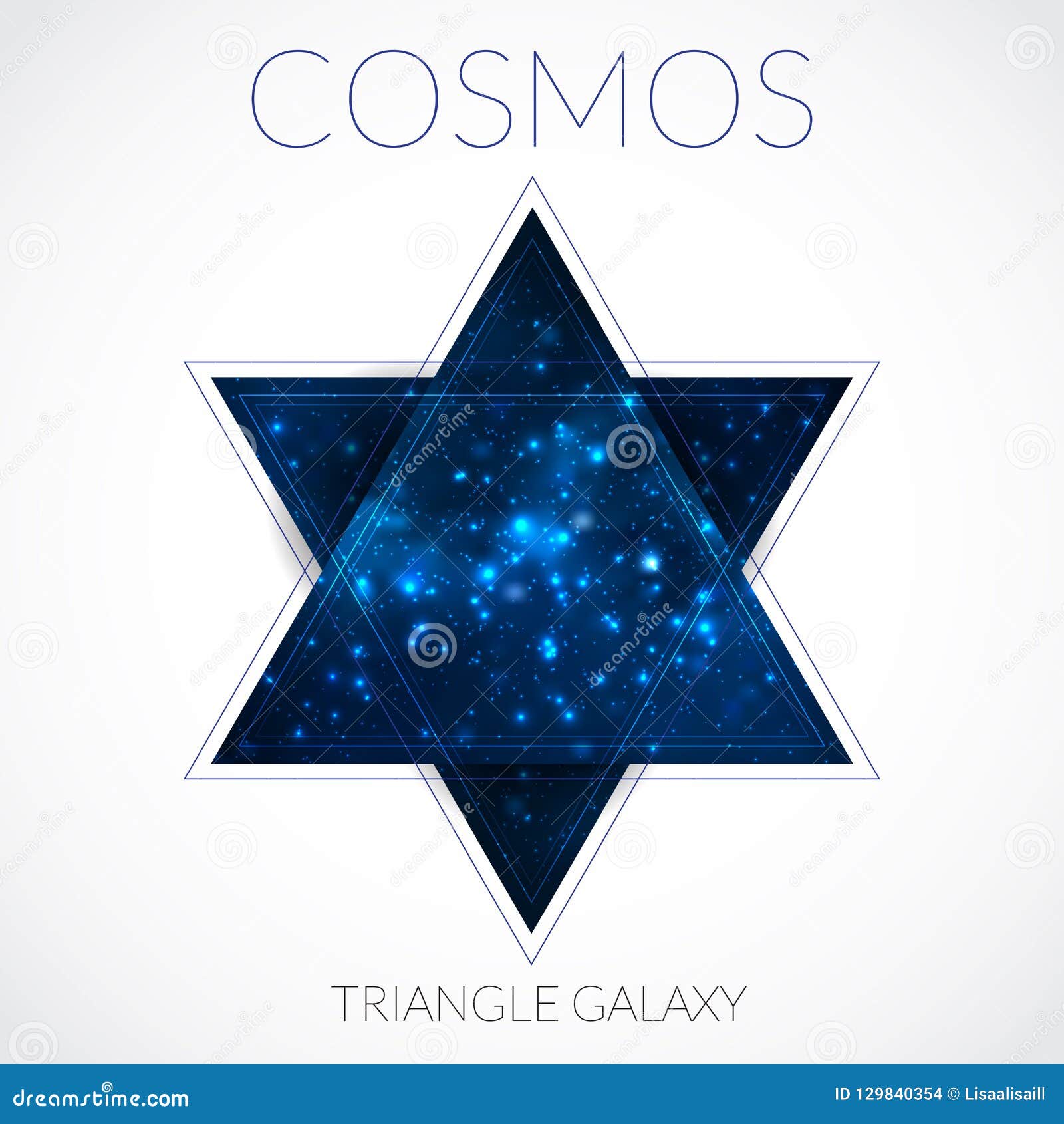 Space Vector Triangle Form with Stars. Universe Illustration. Colored ...