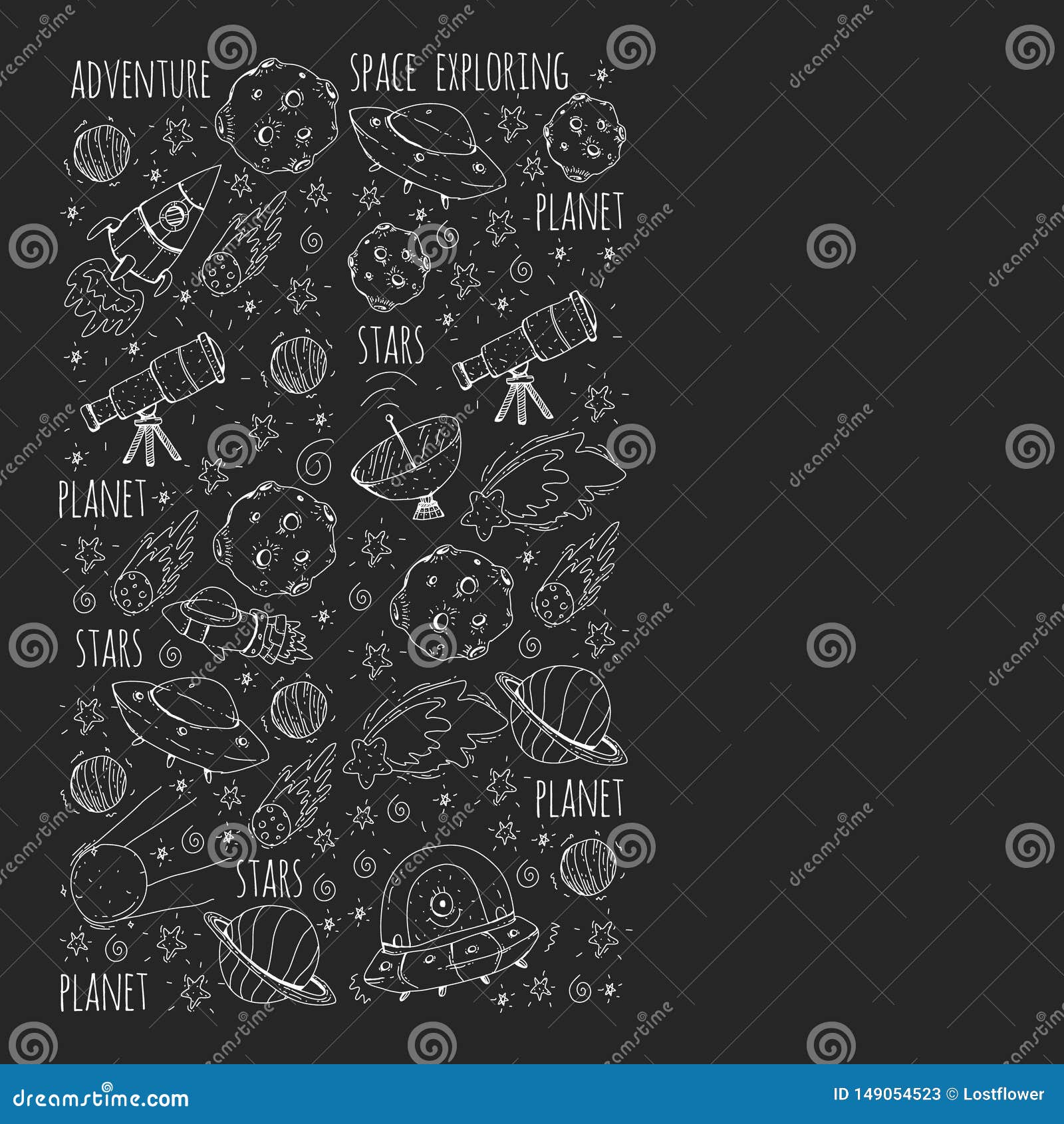 Space Vector Illustration. Science, Technology Pattern. Rocket and ...