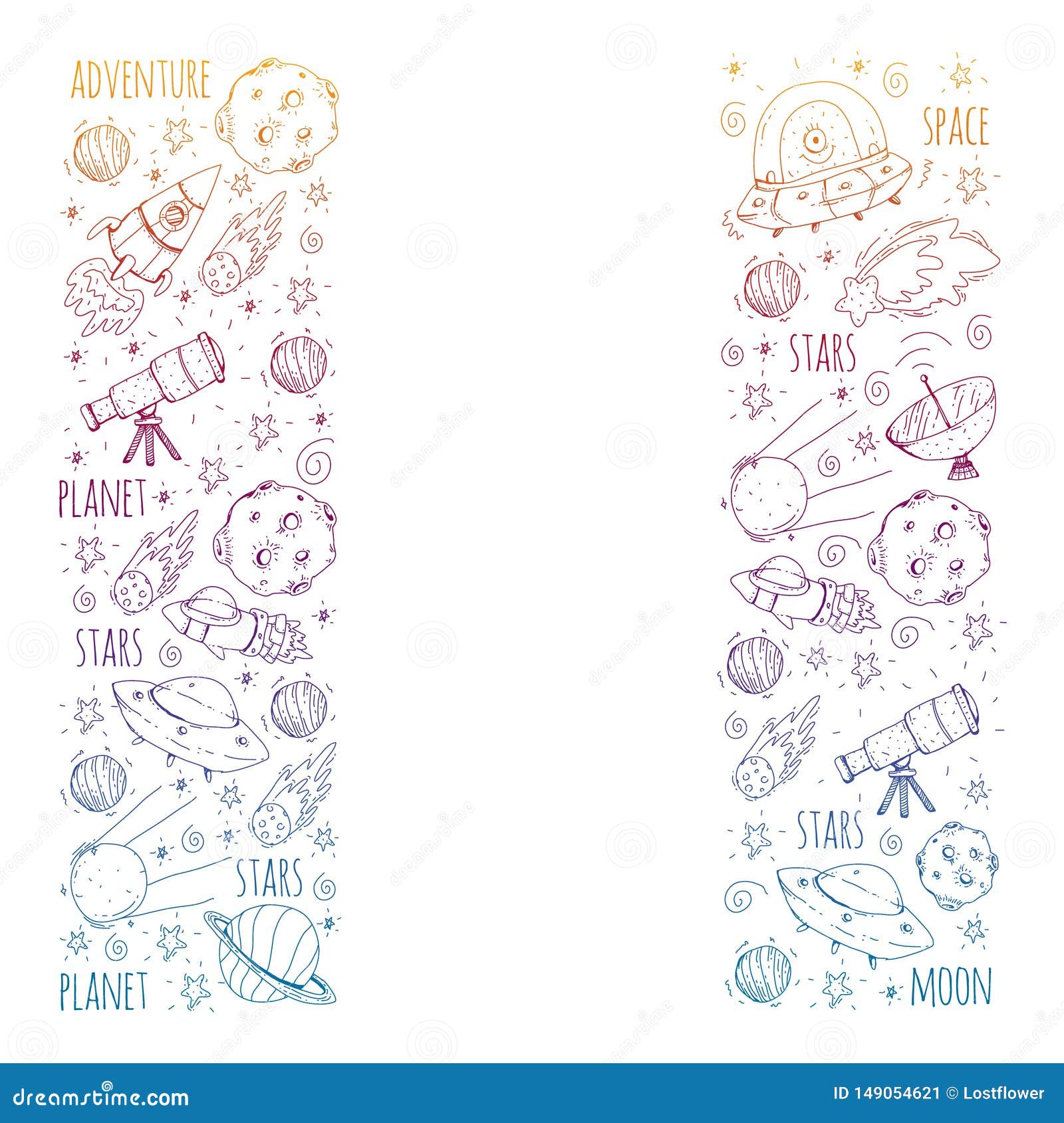 Space Vector Illustration. Science, Technology Pattern. Rocket and ...