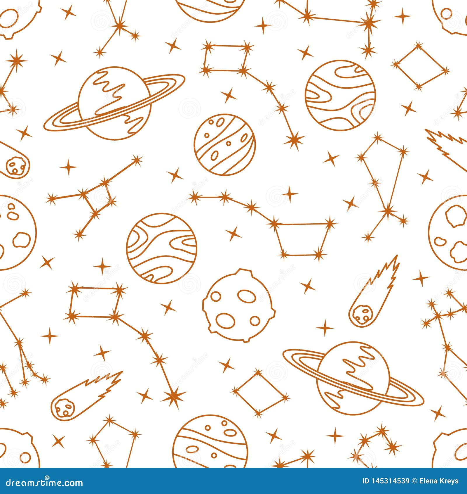 Space Vector Seamless Pattern Astronomy Science Stock Vector ...