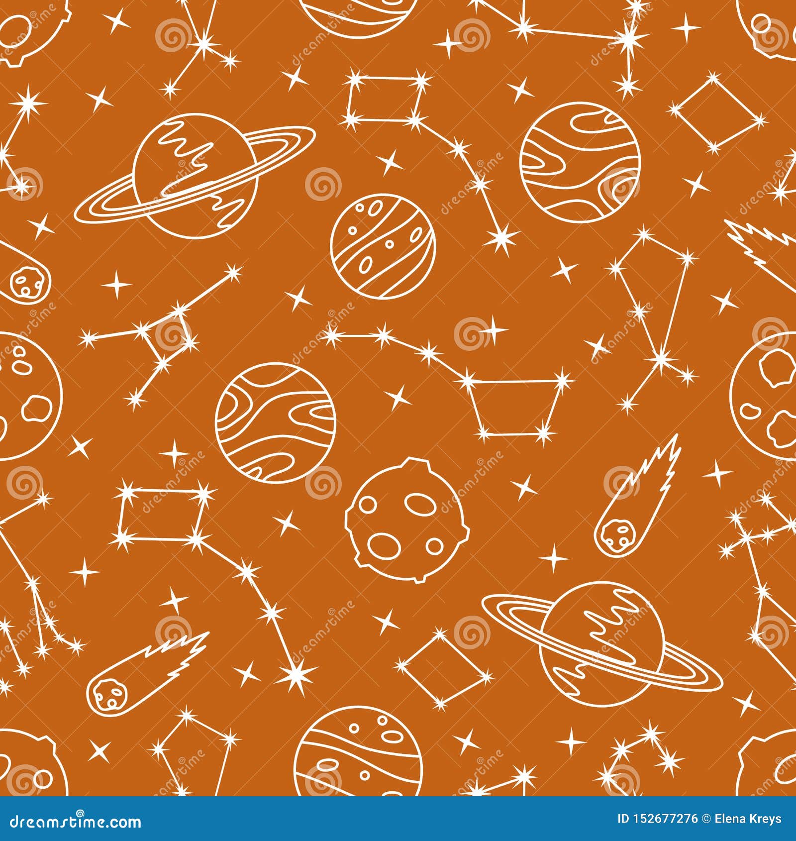 Space Vector Seamless Pattern Astronomy Science Stock Vector ...