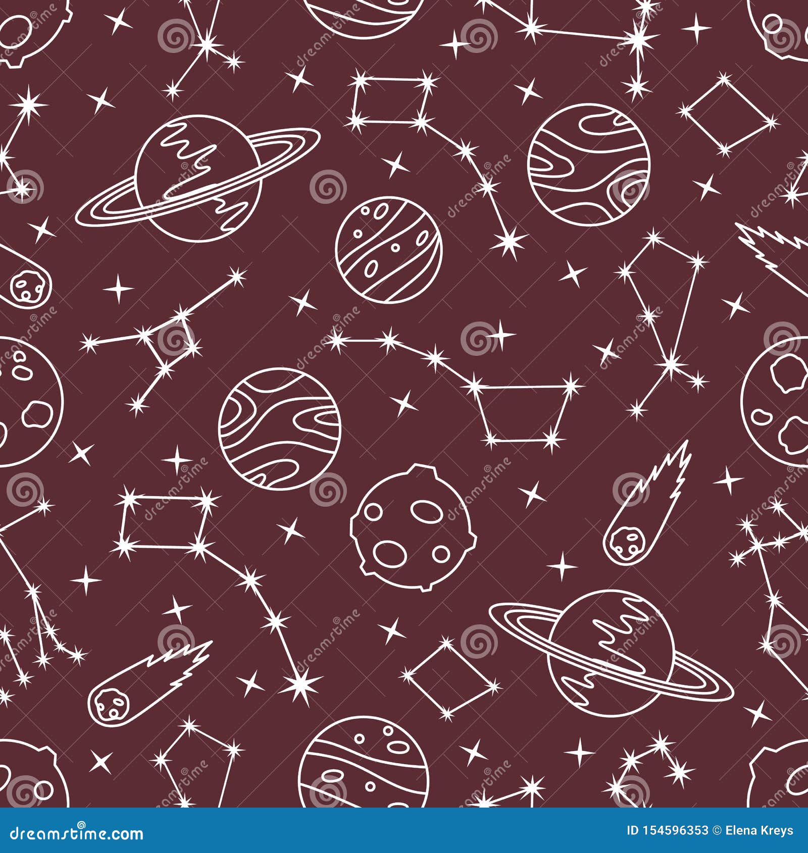 Space Vector Seamless Pattern Astronomy Science Stock Vector ...