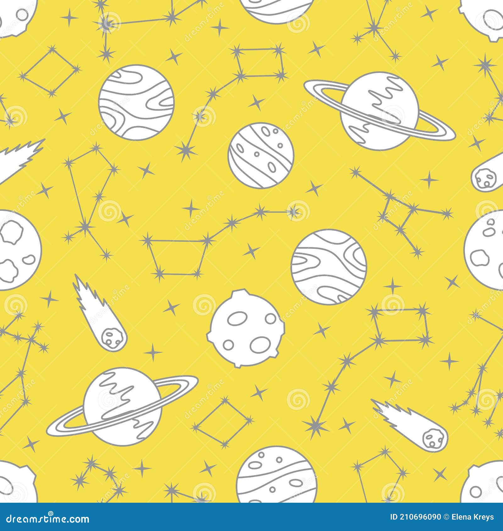 Space Vector Seamless Pattern Astronomy Science Stock Vector ...
