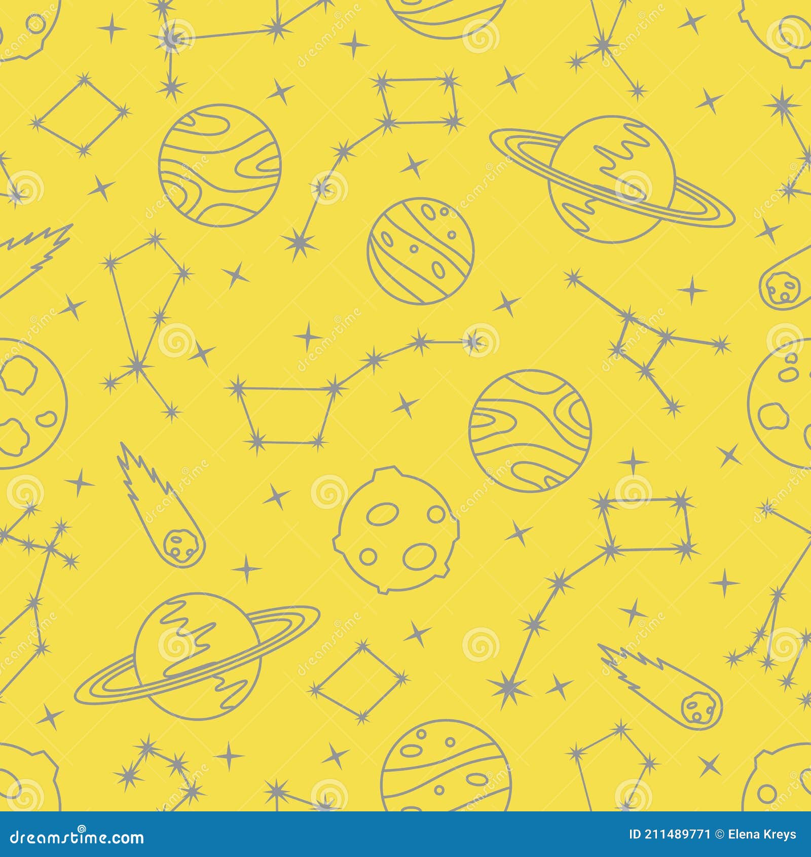Space Vector Seamless Pattern Astronomy Science Stock Vector ...