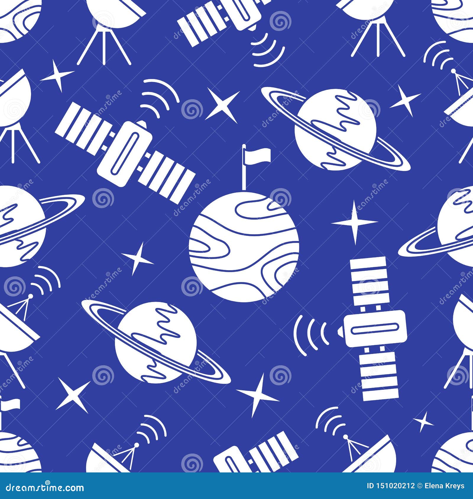 Space Vector Seamless Pattern Astronomy Science Stock Vector ...