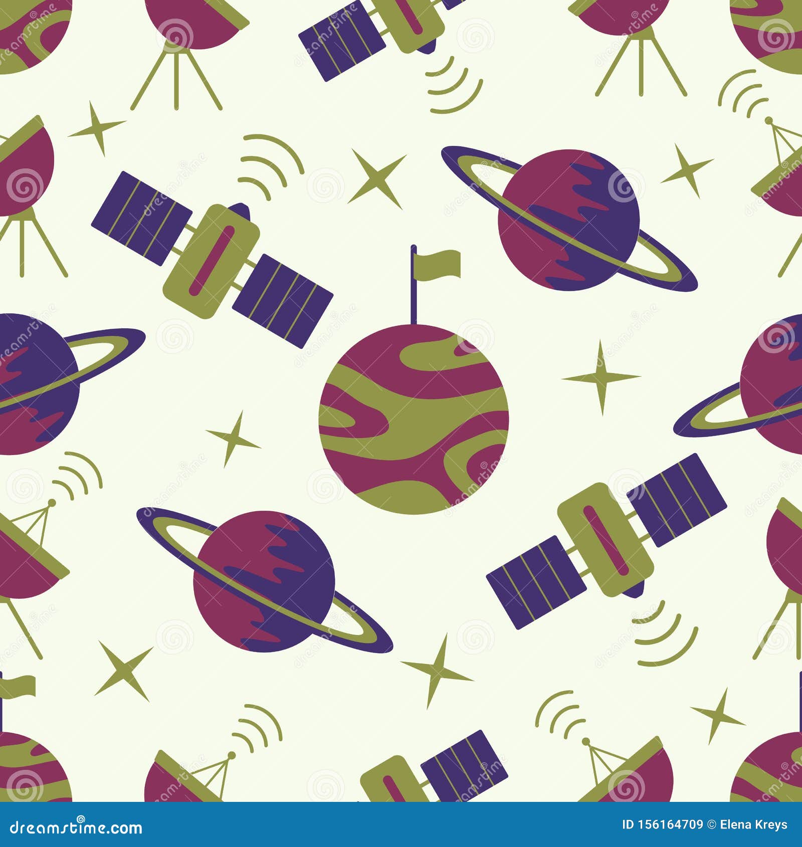 Space Vector Seamless Pattern Astronomy Science Stock Vector ...