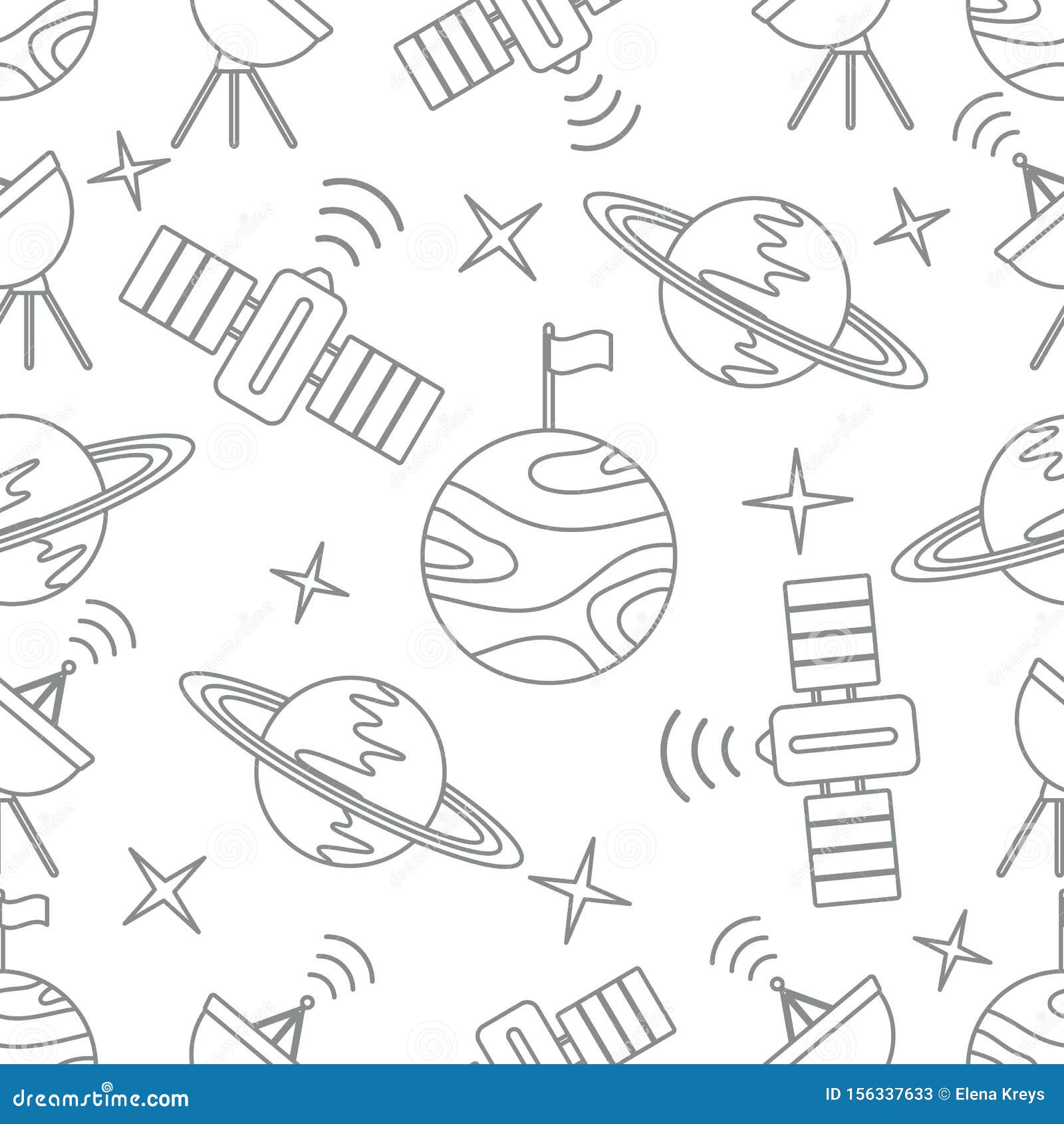 Space Vector Seamless Pattern Astronomy Science Stock Vector - Illustration of exploration ...