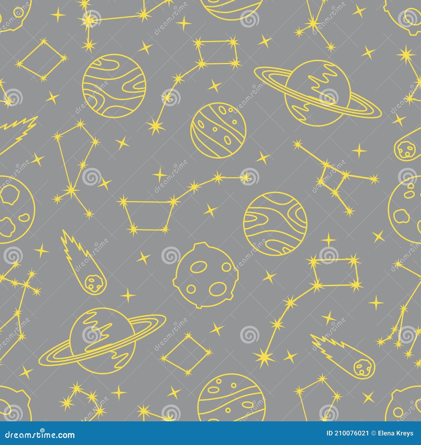 Space Vector Seamless Pattern Astronomy Science Stock Vector ...