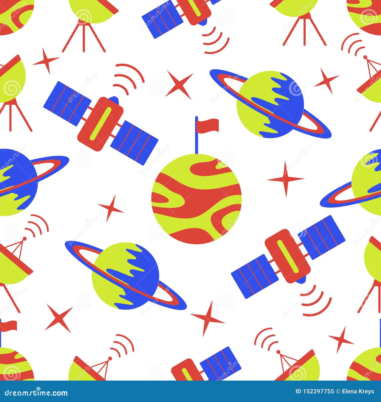 Space Vector Seamless Pattern Astronomy Science Stock Vector ...