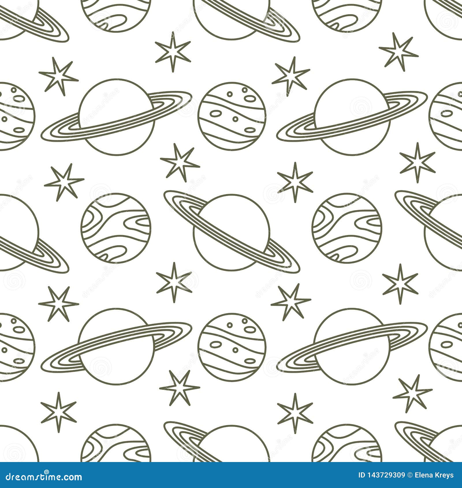 Space Vector Seamless Pattern Astronomy Science Stock Vector ...