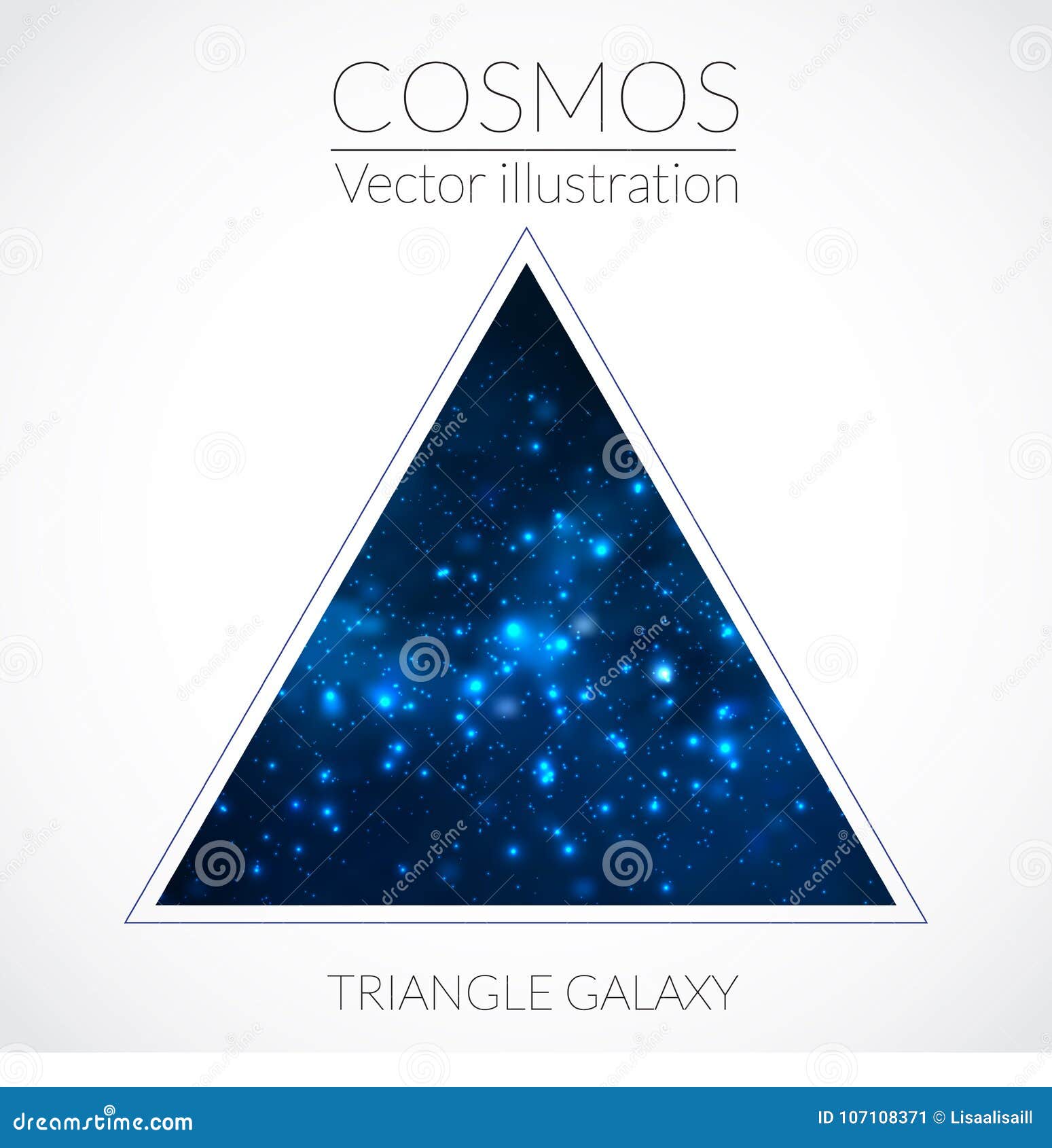 Space Vector Triangle Form with Stars. Universe Illustration. Colored ...