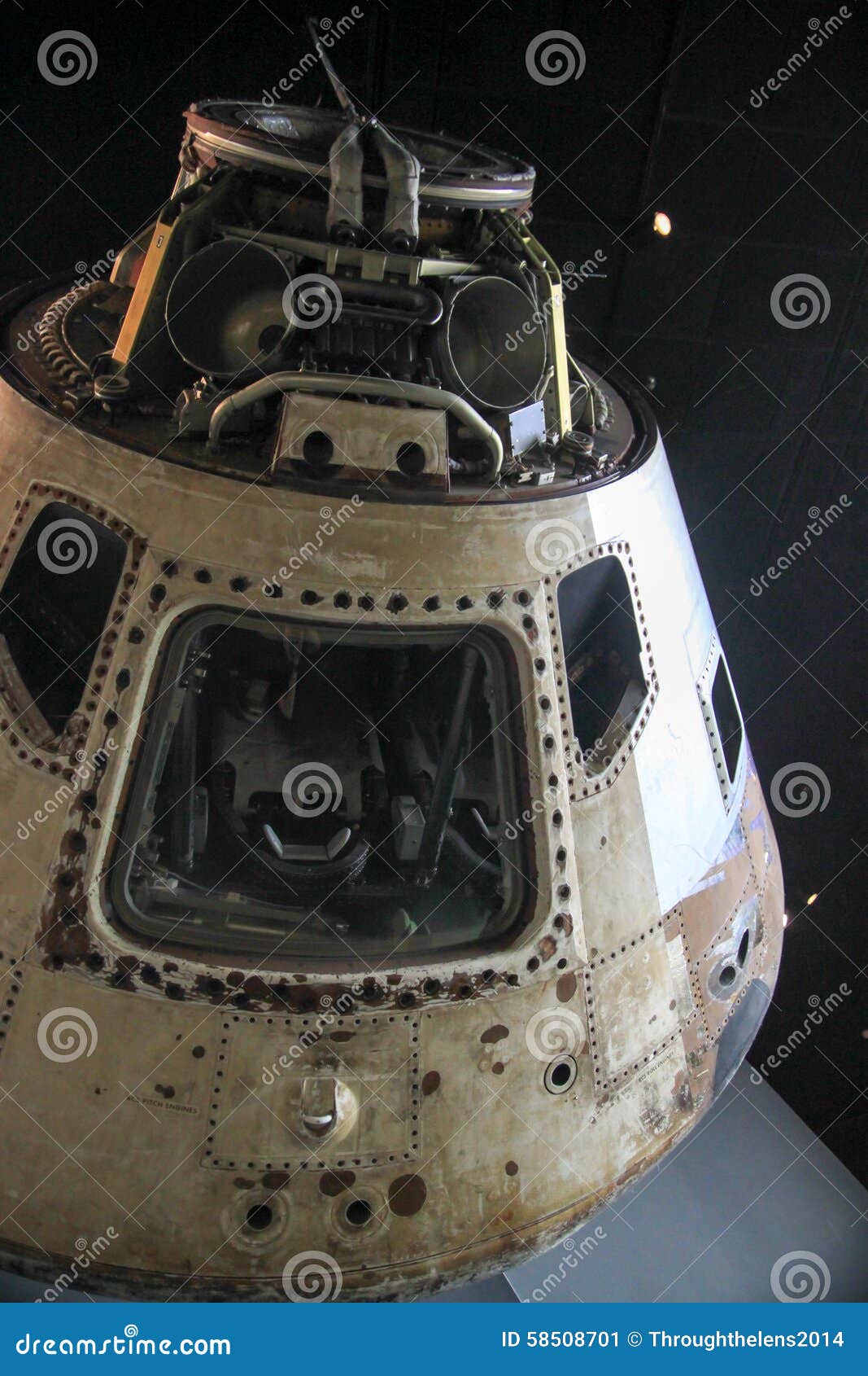 Space Vehicle Reentry Capsule White on Black Stock Image - Image of ...