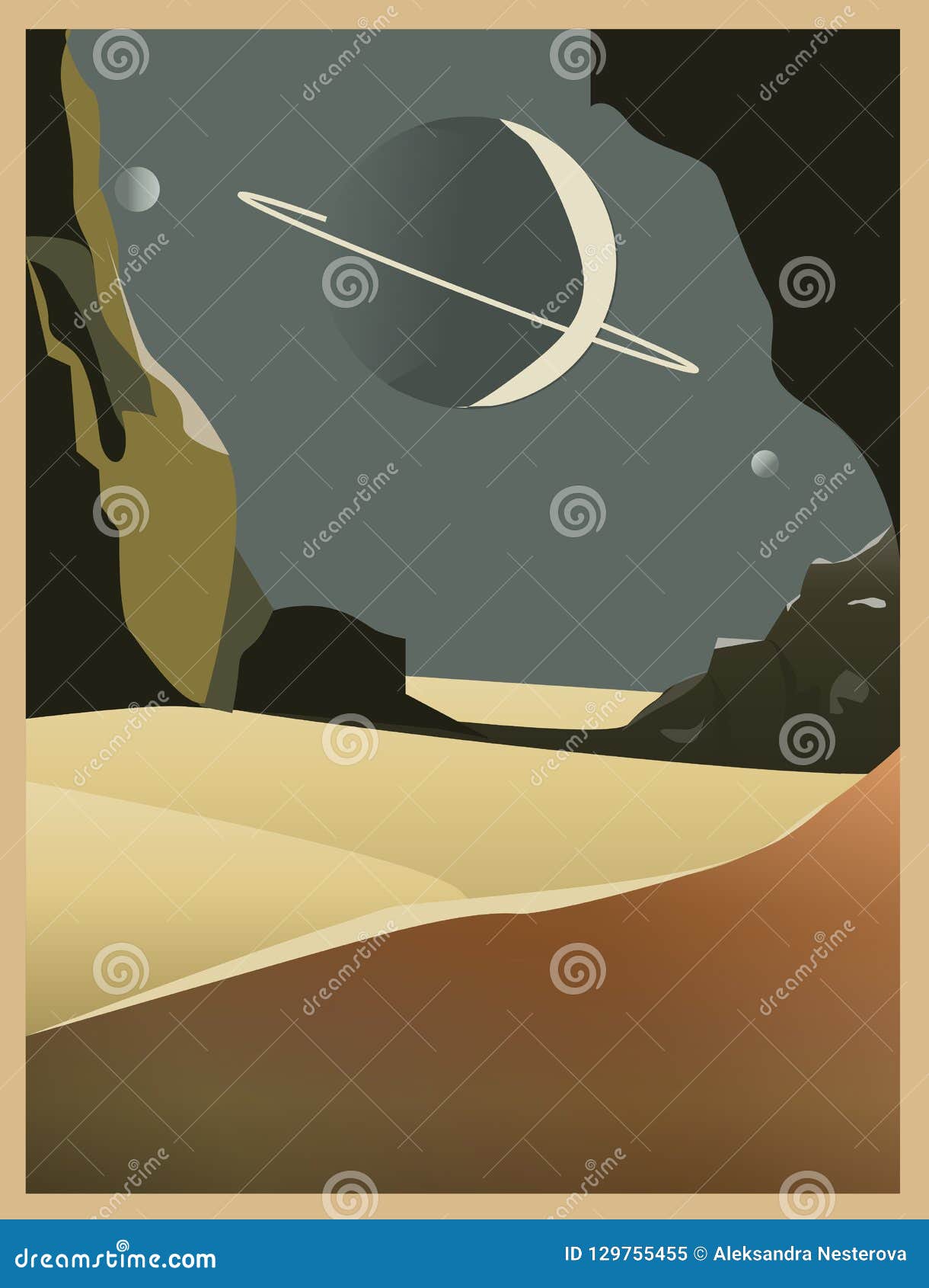 Space, View from the Planet Retro Drawing Stock Vector - Illustration ...