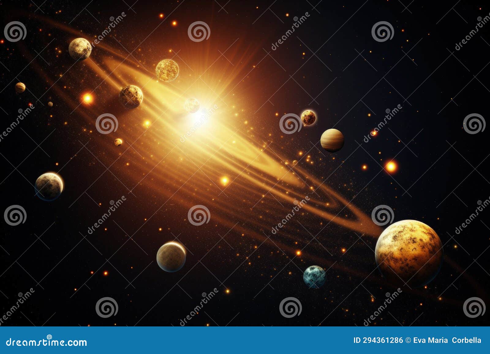 Space View of the Solar System and Constellations Stock Photo - Image ...