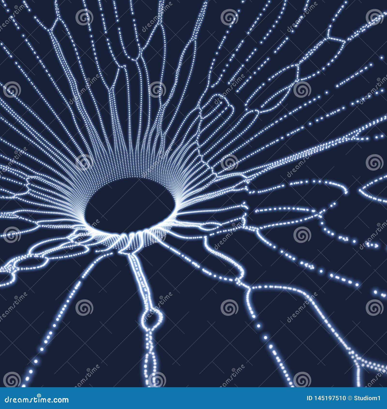Space Vortex. Black Hole Made from Flying Particles Stock Vector ...