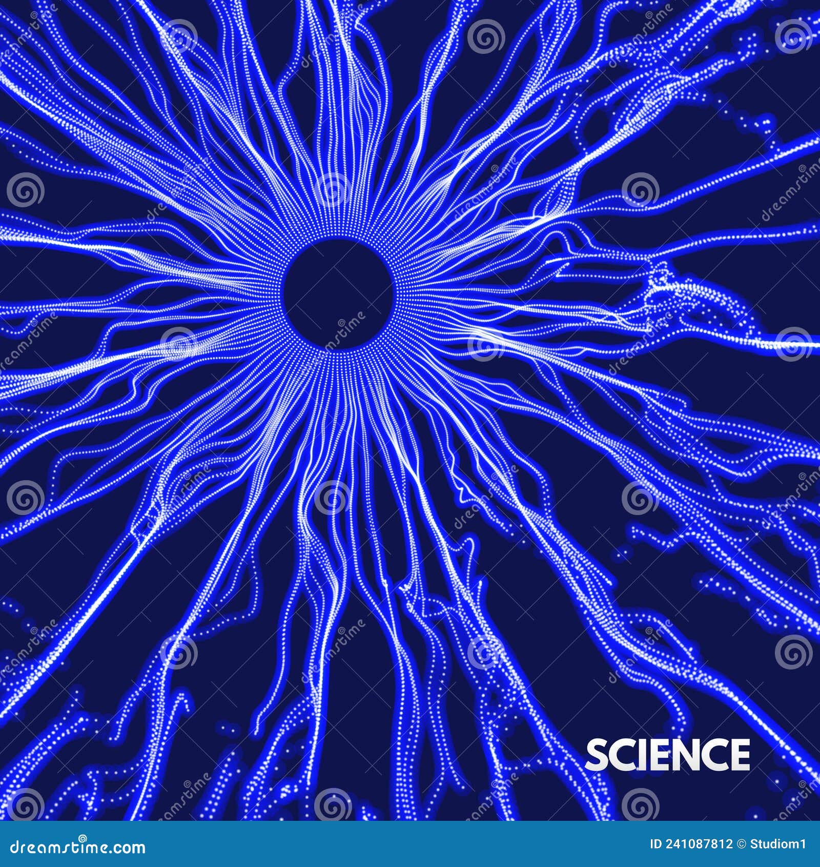 Space Vortex. Hole Made from Flying Particles. Abstract Background ...