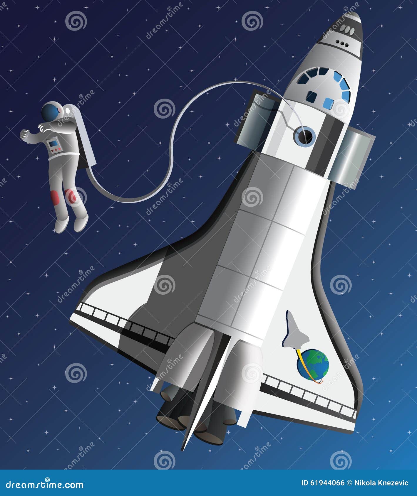 Space Shuttle Astronaut Space Walk