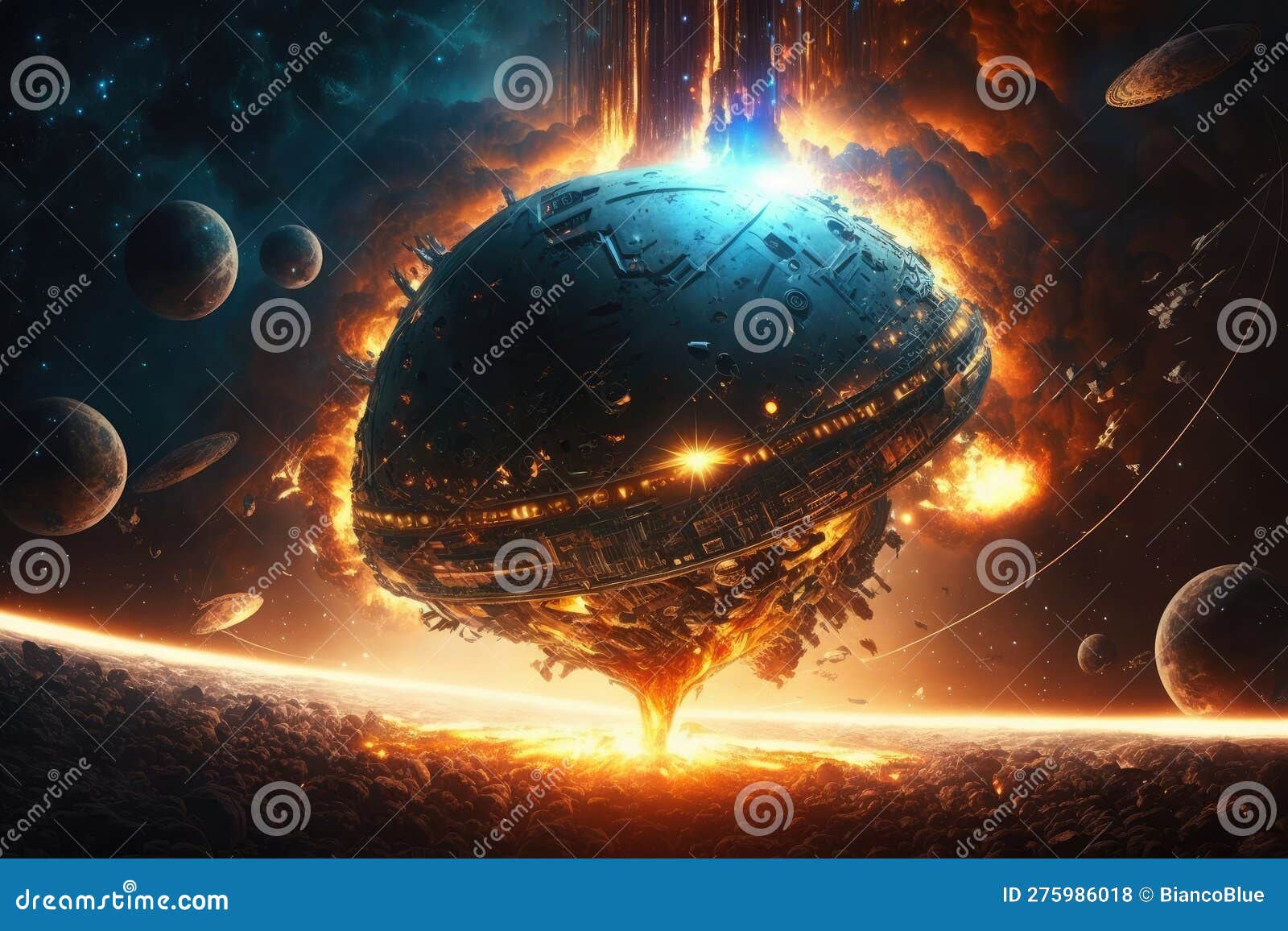 Space War Human and Alien in Outer Space for Star Colony Stock ...