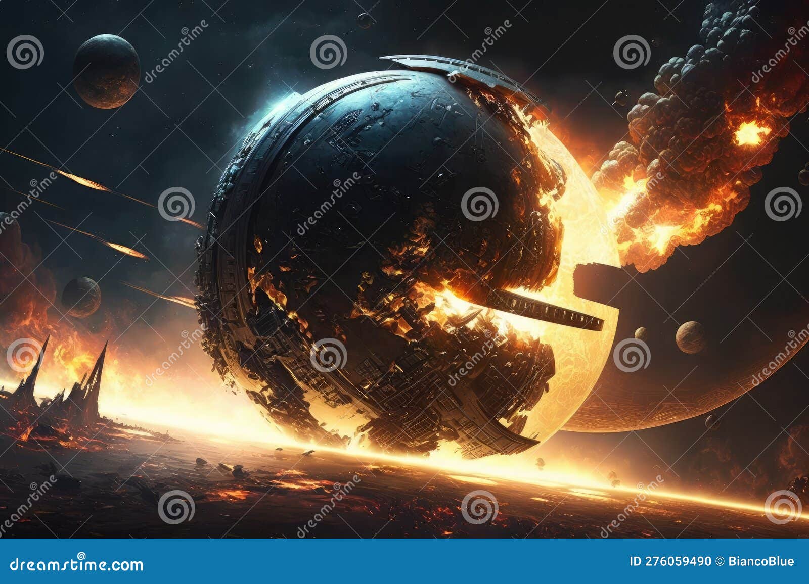 Space War Human and Alien in Outer Space for Star Colony Stock Photo ...