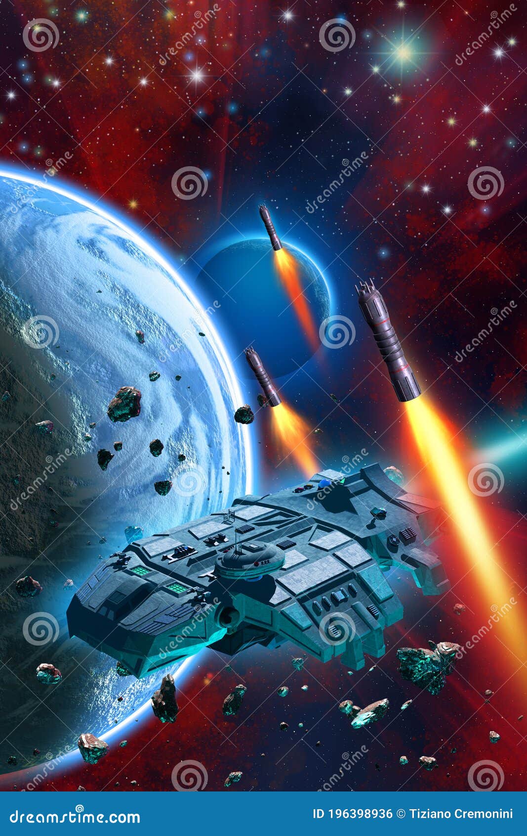 Alien Planetary System, Bakground With Stars And Nebula, Atmosphere ...