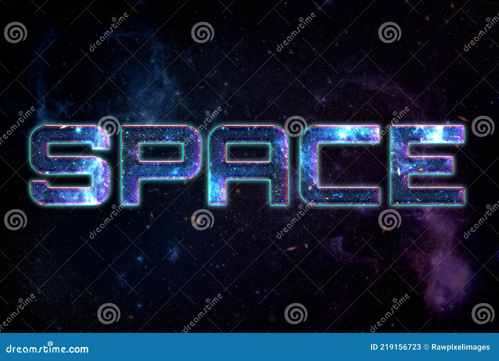 SPACE Word Typography Text on Galaxy Background Stock Illustration ...