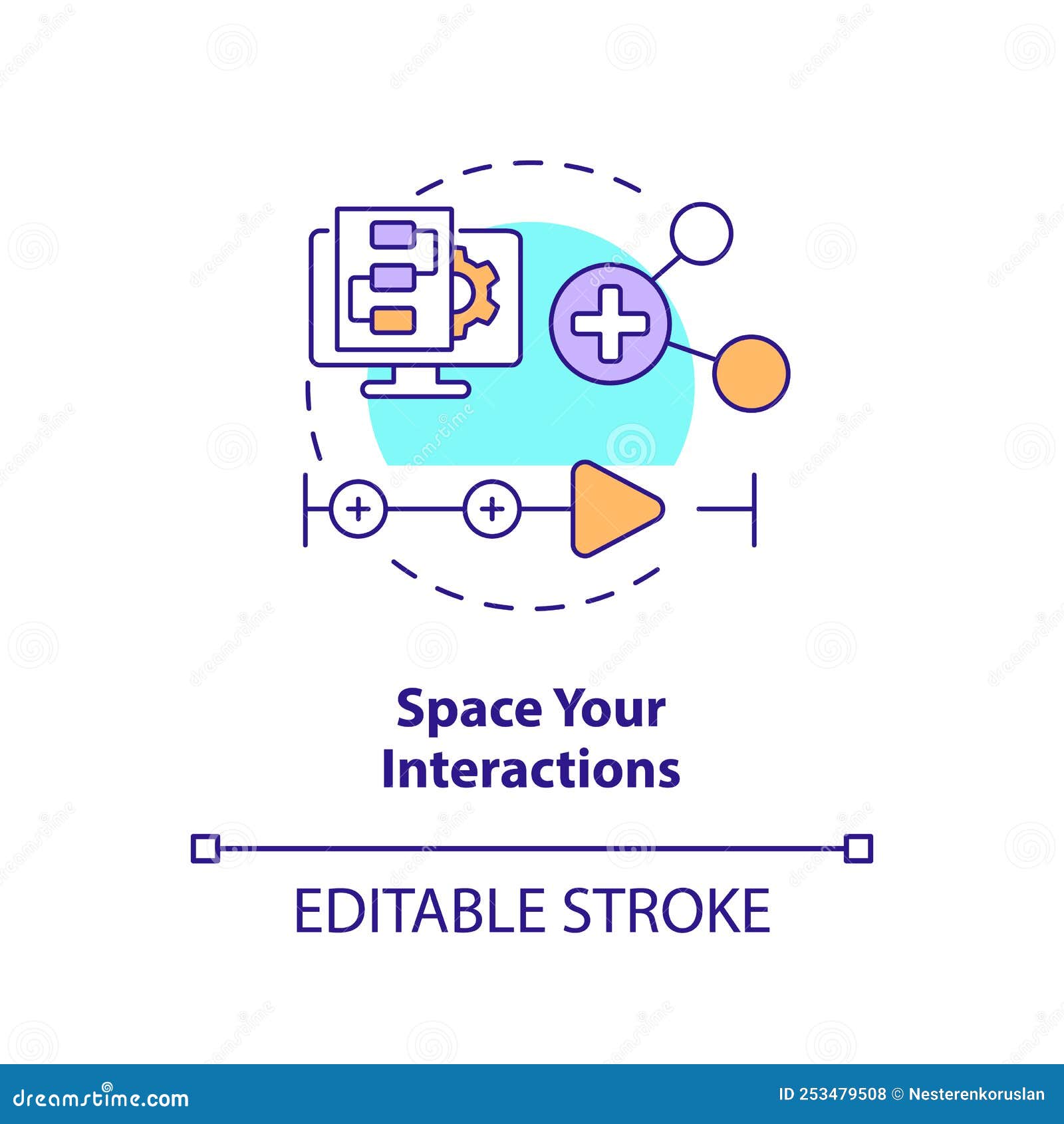 Space Your Interactions Concept Icon Stock Vector - Illustration of ...