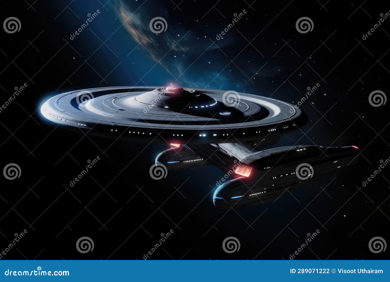 Spacecraft in Empty Deep Space Stock Illustration - Illustration of ...