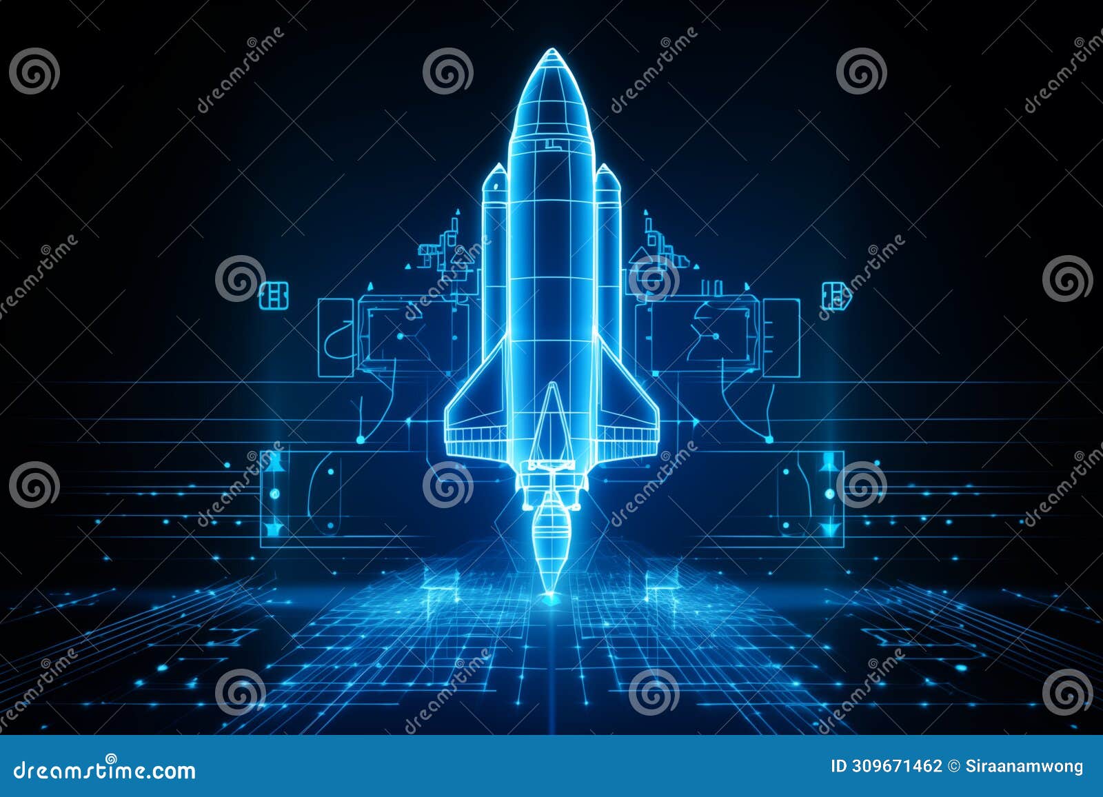 Spacecraft Blueprint Detailed Engineering Design Royalty-Free Stock ...