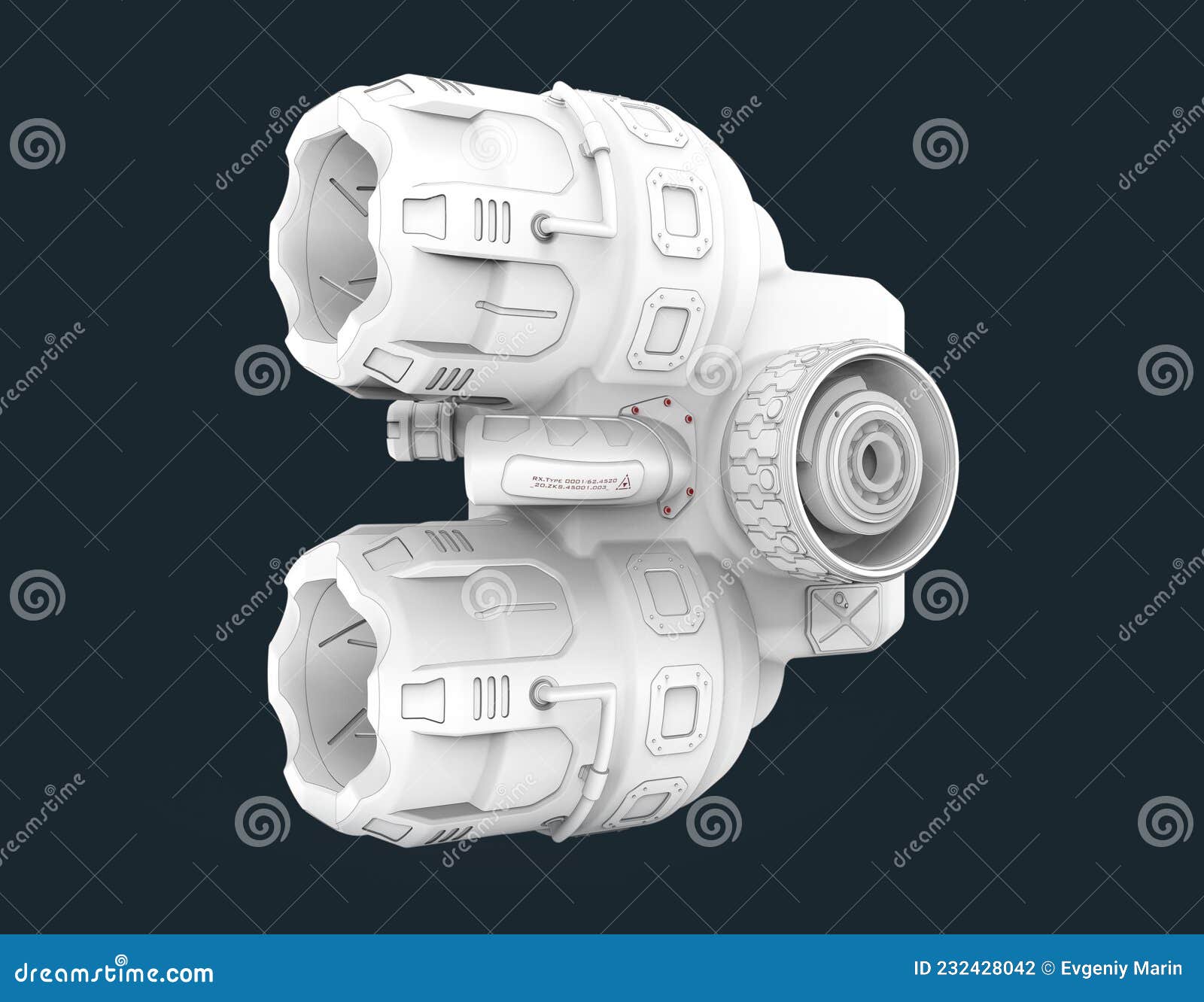 Spacecraft Ion Thruster Drawing Sci-fi Stock Illustration ...