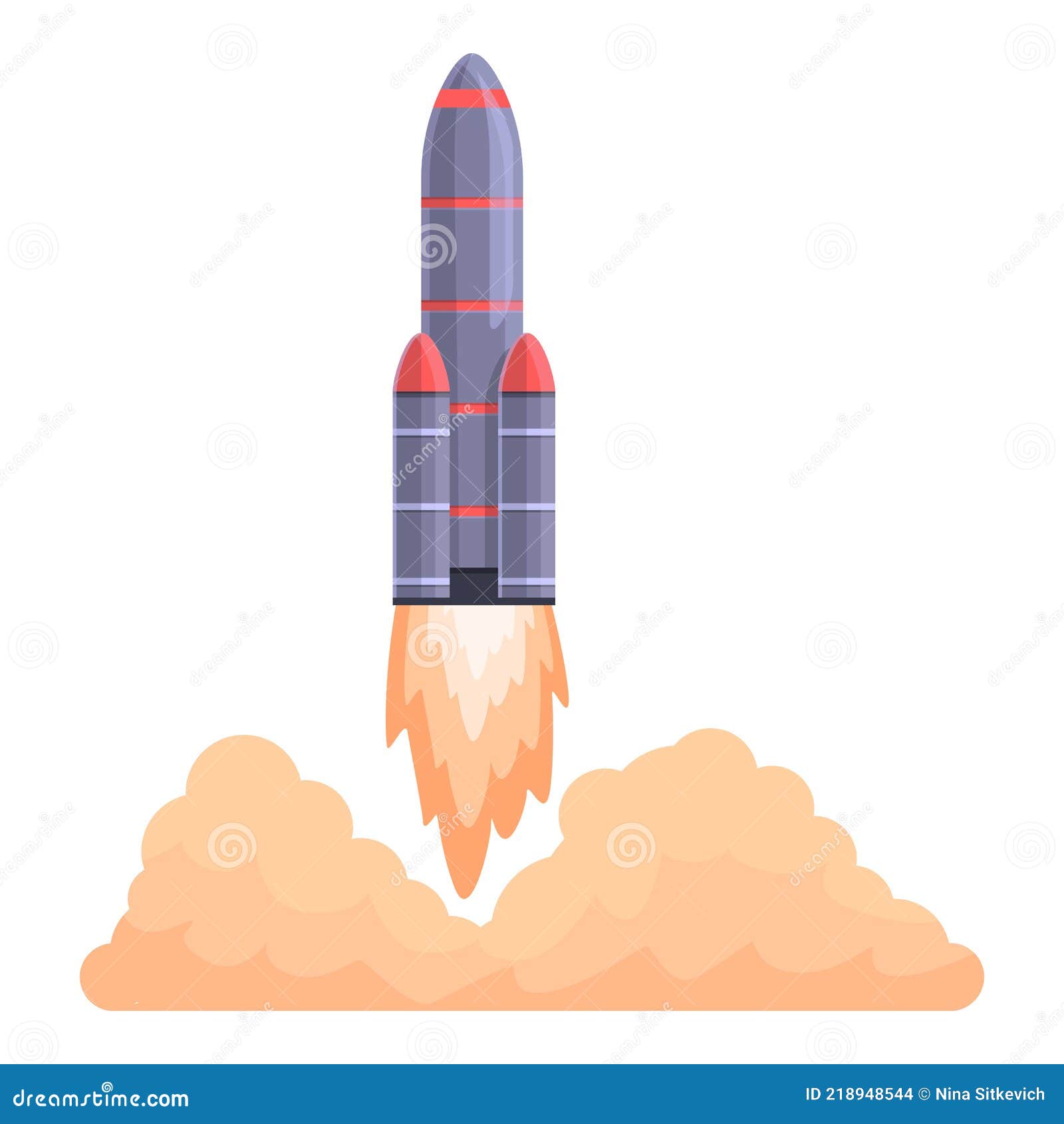 Spacecraft Launch Project Icon, Cartoon Style Stock Vector ...