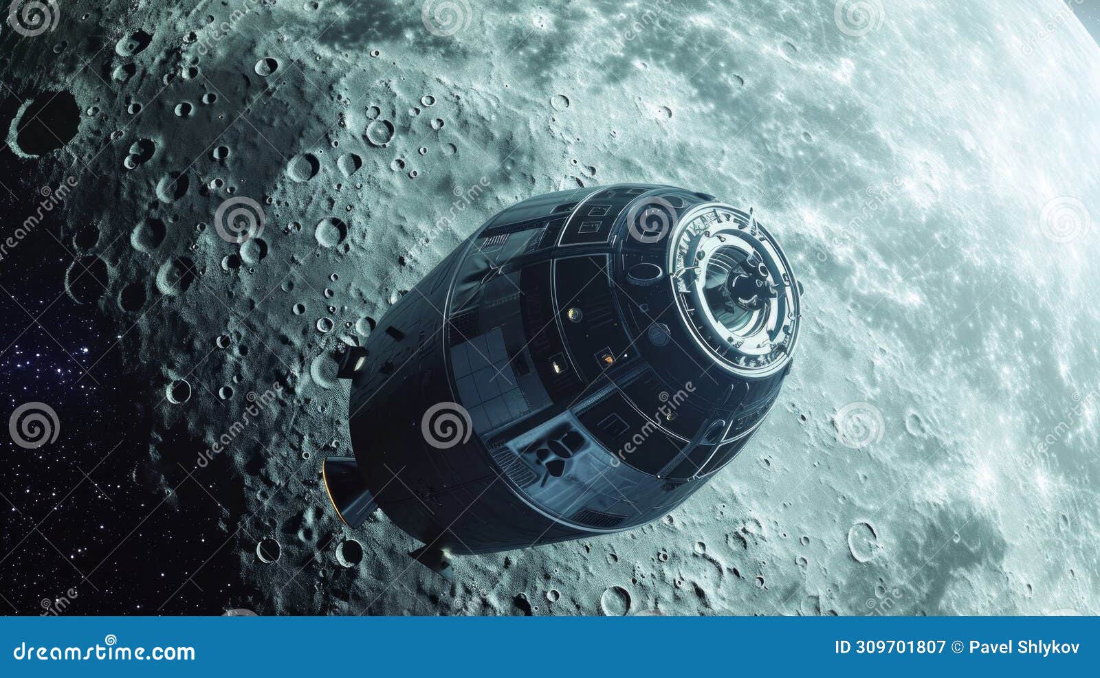 Spacecraft Launch into Space. Lunar Program. Stock Image - Image of ...