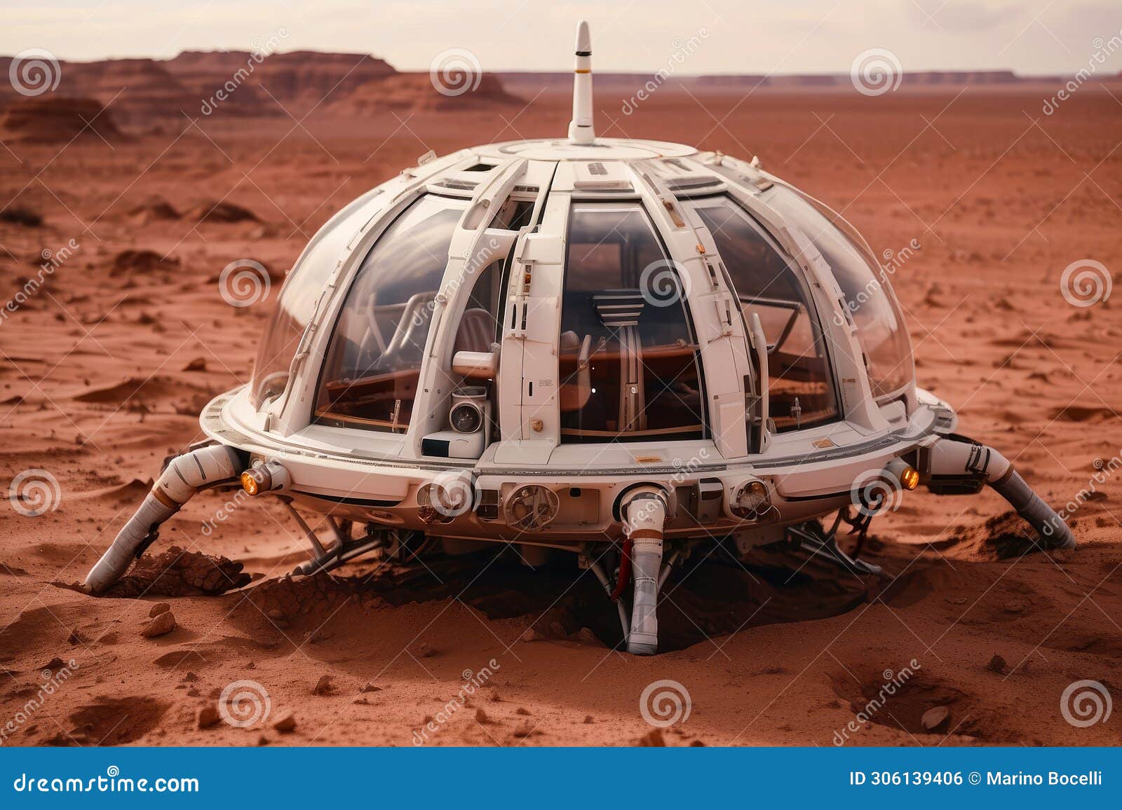 Spacecraft Module Landed on the Surface of Mars To Explore the Terrain ...
