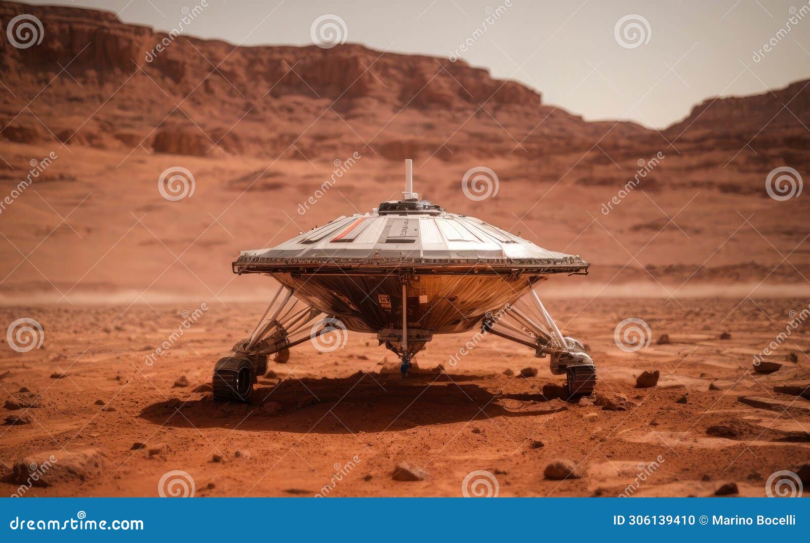 Spacecraft Module Landed on the Surface of Mars To Explore the Terrain ...