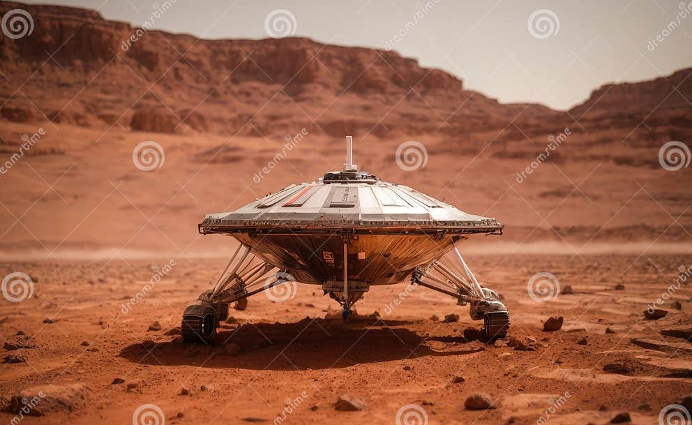 Spacecraft Module Landed on the Surface of Mars To Explore the Terrain ...