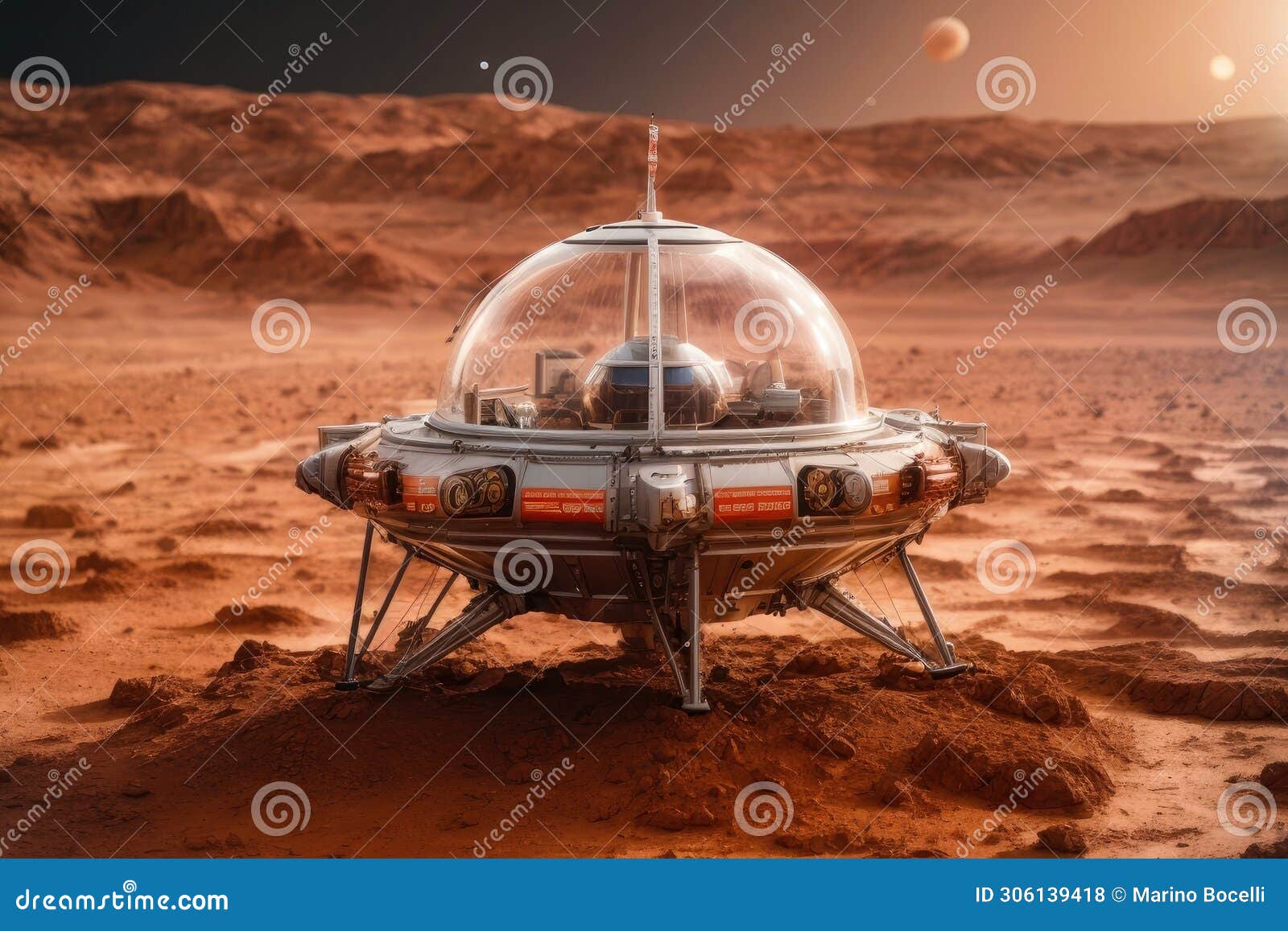 Spacecraft Module Landed on the Surface of Mars To Explore the Terrain ...