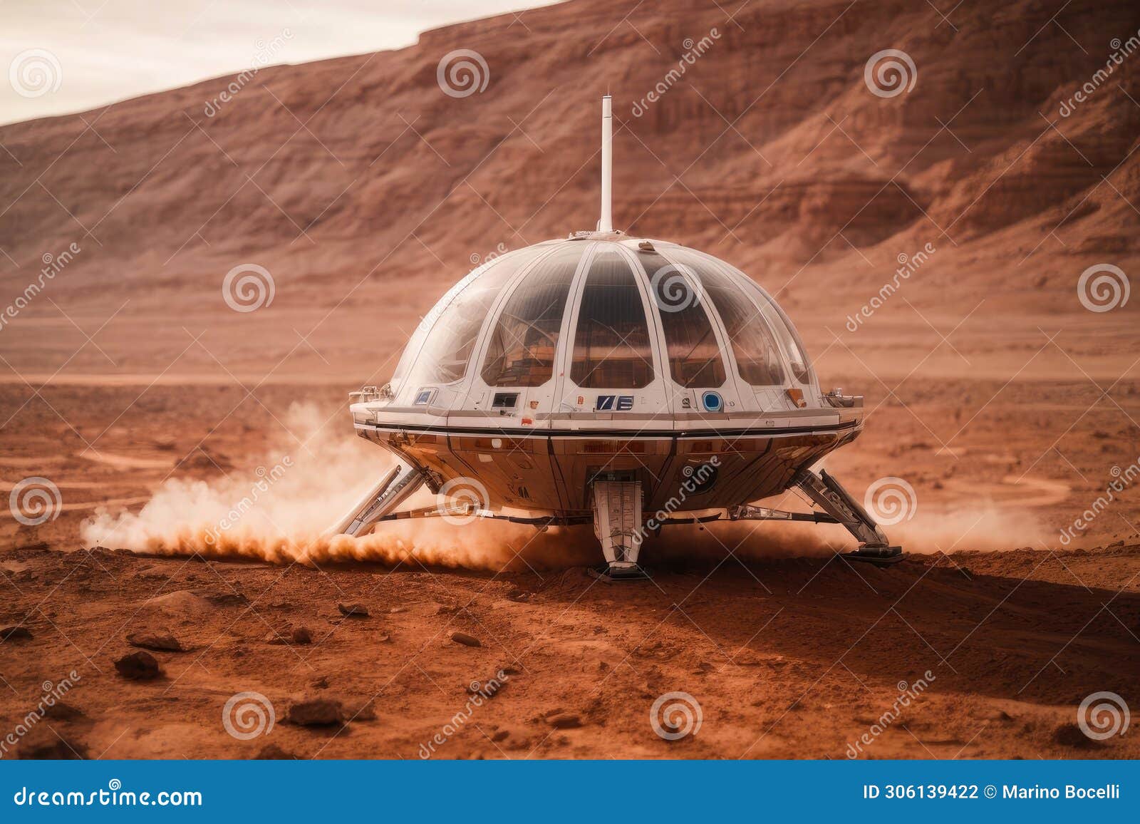 Spacecraft Module Landed on the Surface of Mars To Explore the Terrain ...