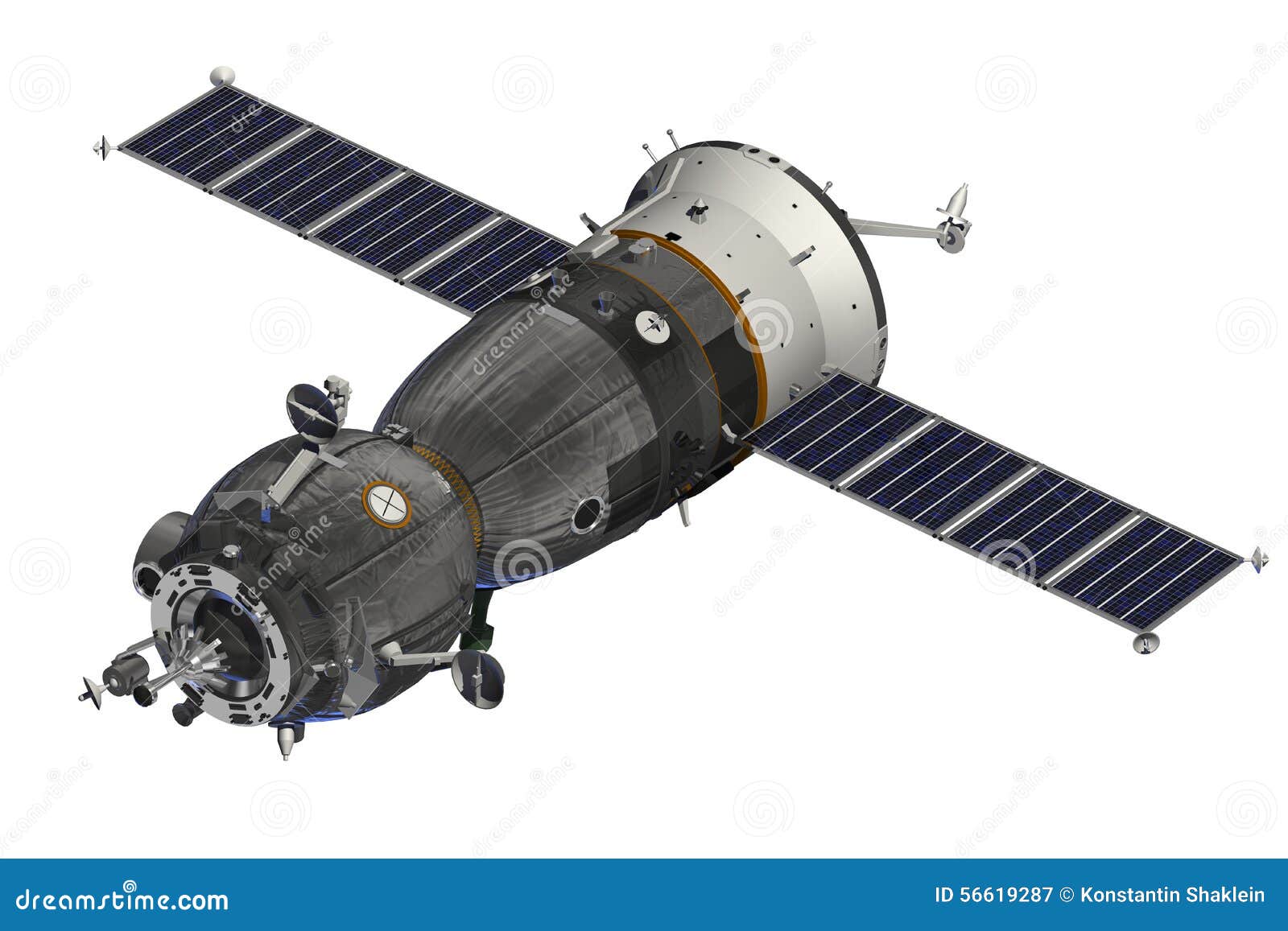 Spacecraft Over the White Background Stock Illustration - Illustration ...
