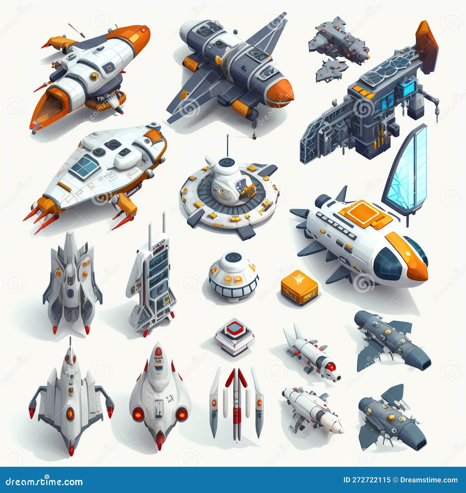 Spacecraft and Spaceship Icons, Design Elements for Gui Games ...