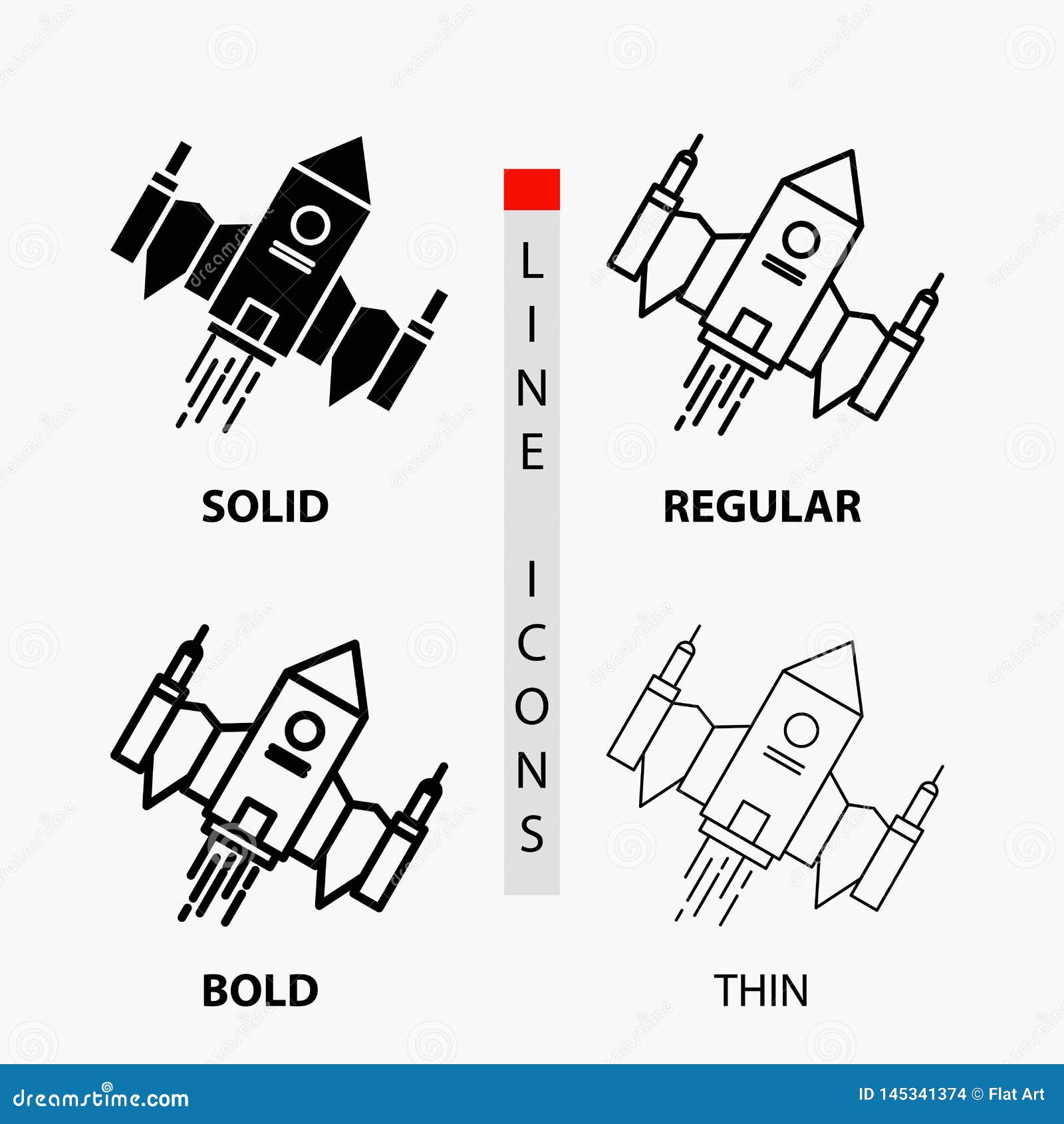 Spacecraft, Spaceship, Ship, Space, Alien Icon in Thin, Regular, Bold ...