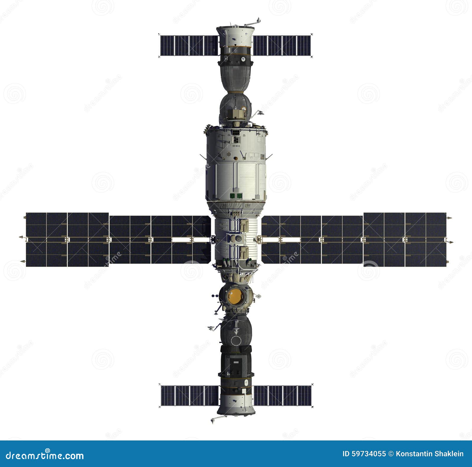 Spacecrafts and Space Station Stock Illustration - Illustration of ...