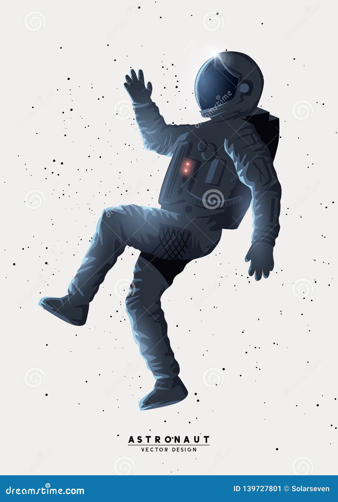 Spaceman Astronaut Floating in Space Stock Vector - Illustration of ...
