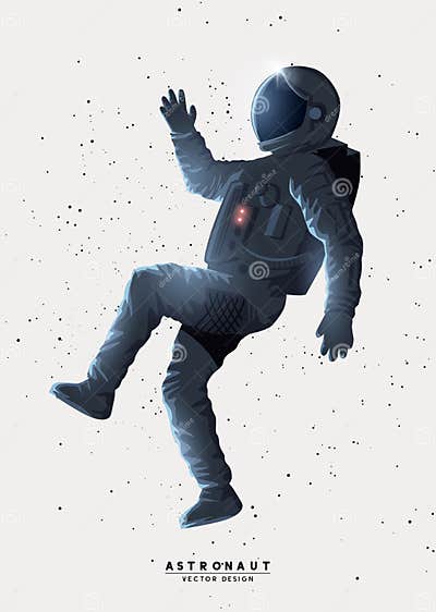 Spaceman Astronaut Floating in Space Stock Vector - Illustration of ...