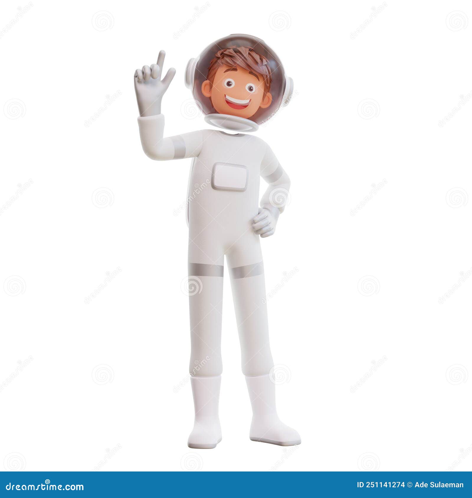 Astronaut Pointing Front Shield Cartoon | CartoonDealer.com #47721369