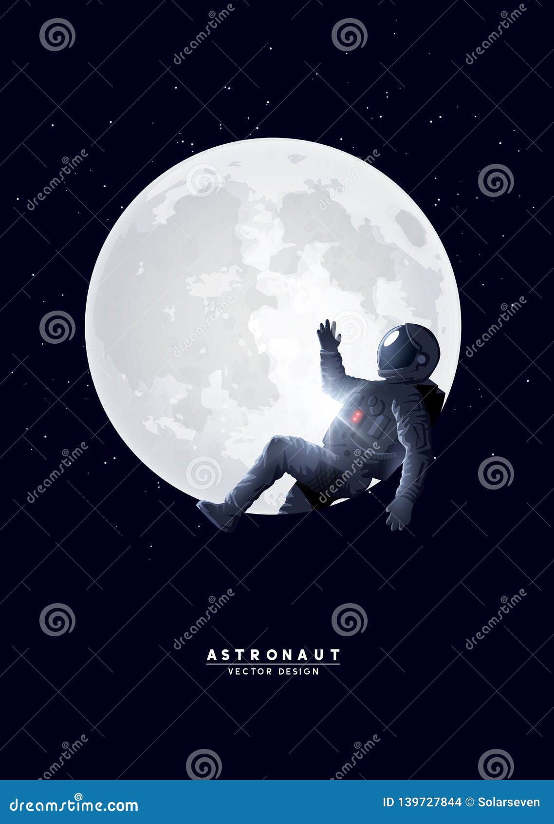 Spaceman Astronaut Relaxing on the Moon Stock Vector - Illustration of ...