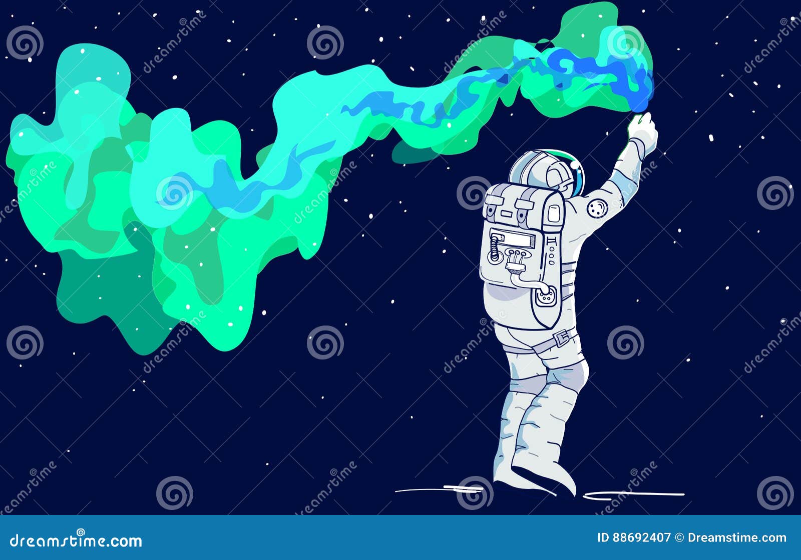 Spaceman stock vector. Illustration of galaxy, earth - 88692407