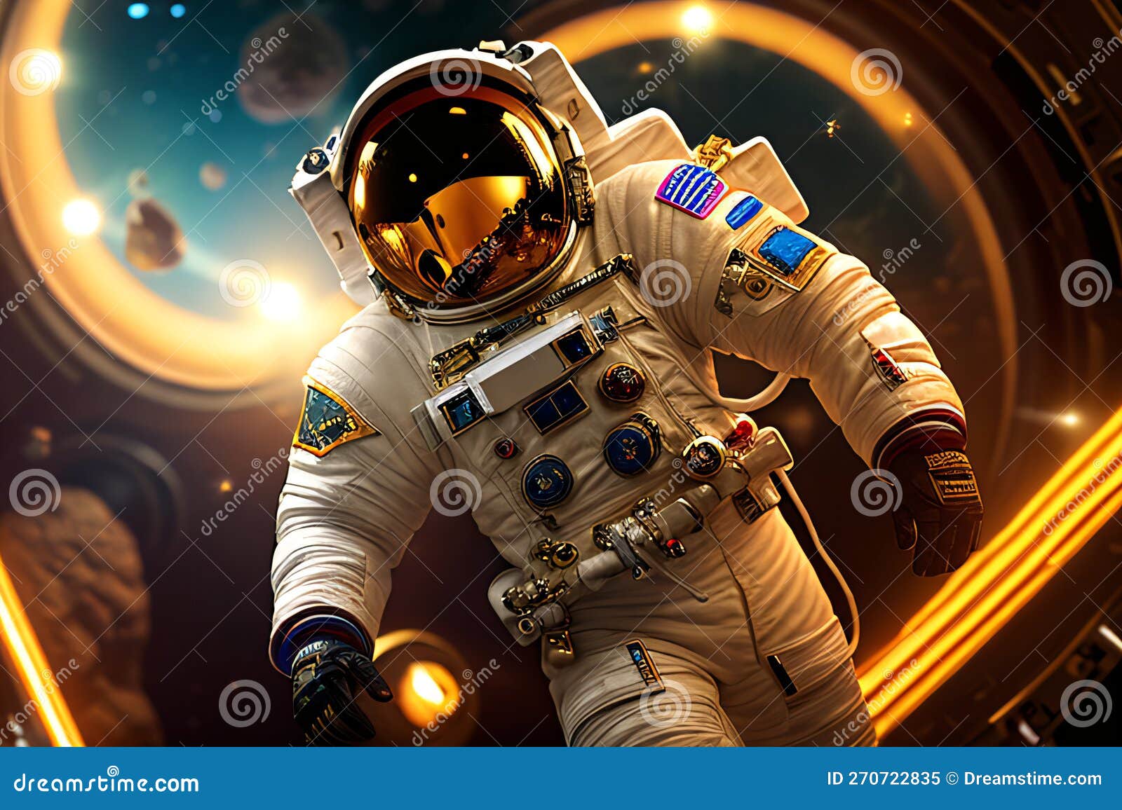 An Astronaut Walks Alone on an Otherworldly Landscape Stock ...